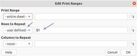 Repeat Rows Headers Or Columns In Every Print Pages In Calc