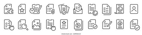 Document Symbol Set Document Vector Icons Stock Vector Royalty Free 2249036113 Shutterstock