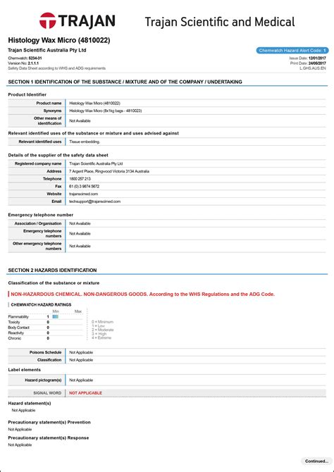 Material Safety Data Sheet Msds Informasi Penting Penggunaan Bahan