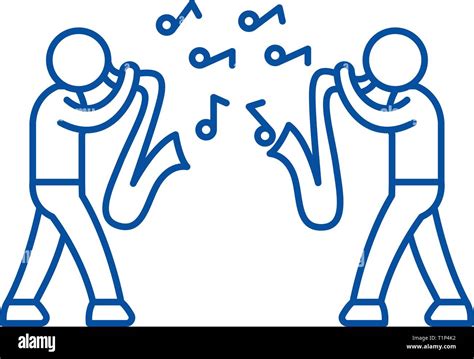 Jazz Line Icon Concept Jazz Flat Vector Symbol Sign Outline
