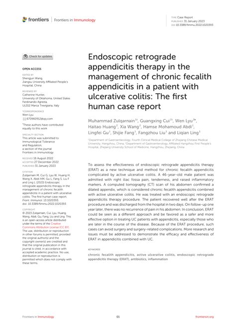 Pdf Endoscopic Retrograde Appendicitis Therapy In The Management Of Chronic Fecalith