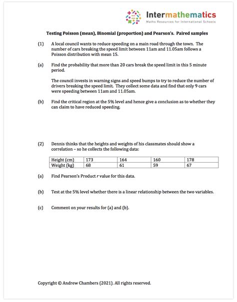 Applications Hl Stats Distributions Intermathematics