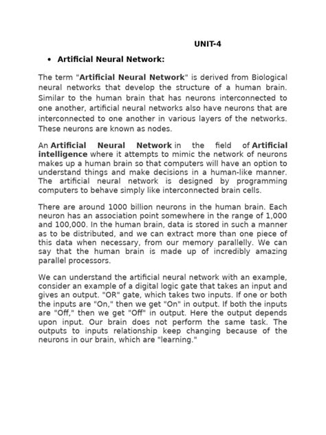 Mlt Unit 4 Notes Pdf Artificial Neural Network Machine Learning