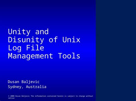 ppt unity and disunity of unix log file management tools dokumen tips
