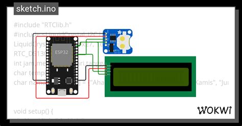 Menampilkan Jam Wokwi Esp32 Stm32 Arduino Simulator