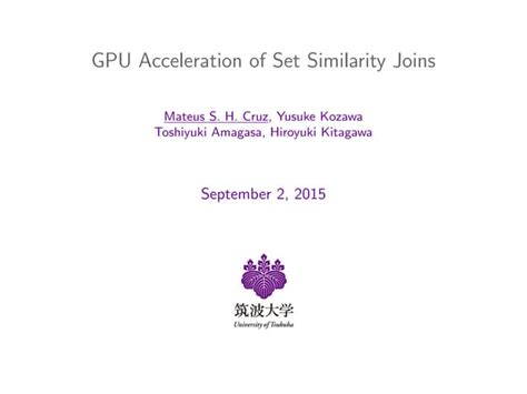 gpu acceleration of set similarity joins pdf databases computer