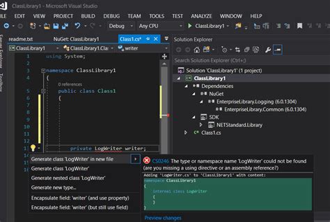 Logging Nuget Package Added But No Reference Stack Overflow