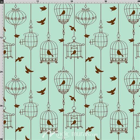 Bird Cage Pattern Wallpaper Wall Mural By Magic Murals