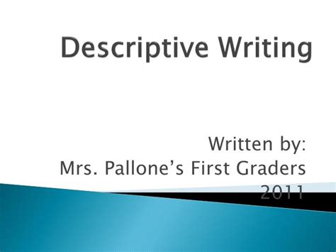 Ppt Descriptive Writing Powerpoint Presentation Free Download Id