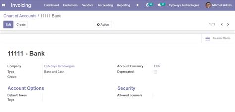 Chart Of Accounts Odoo 14 Community Edition Book Invoicing