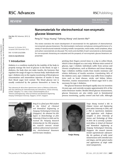 Pdf Nanomaterials For Electrochemical Non Enzymatic Glucose Biosensors