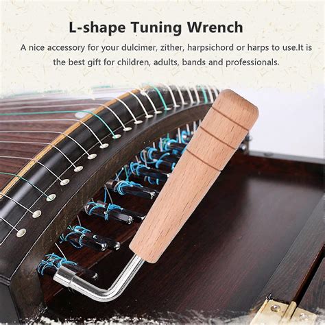 20 Pcs Tuning Pin Nails And 20pcs Rivets With L Shape Tuning Wrench For Lyre Harp Small Harp