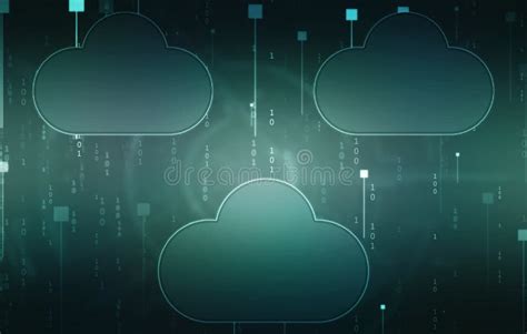 2d Illustration Of Cloud Computing Digital Cloud Computing Concept Background Stock