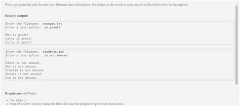 Solved Write A Program That Asks The User For A Filename And