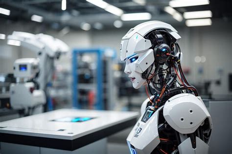 premium ai image ai robotics prototyping center futuristic science lab background wallpaper