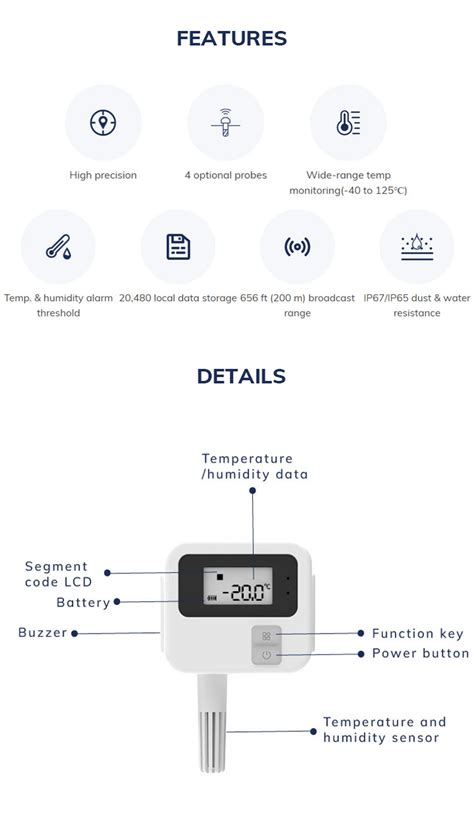 Smart Digital Portable Wireless Bluetooth Temp Humidity Meter