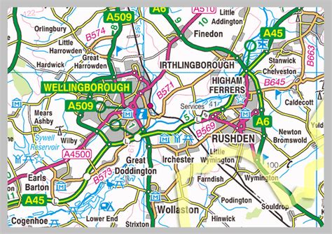 Northamptonshire County Map I Love Maps