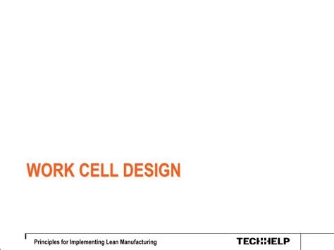Pdf Work Cell Design · Work Cell Realization Of A Lean Process •a Work