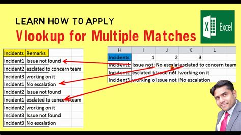 Excel Vlookup Example Multiple Results Multiple Matches Hindi