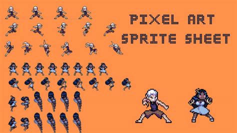 Draw A Pixel Art Sprite Sheet 2d Sprite Sheet Pixel Art Character