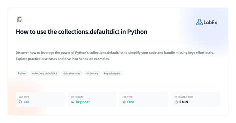 how to use the collections defaultdict in python labex