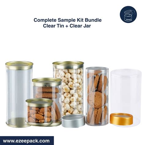 Complete Sample Kit Bundle Clear Tin Clear Jar Packaging Samples