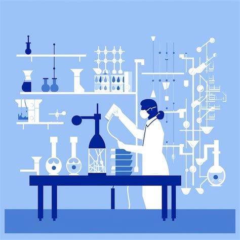 Premium Ai Image Flat Illustration Of A Chemist In An Industrial Lab