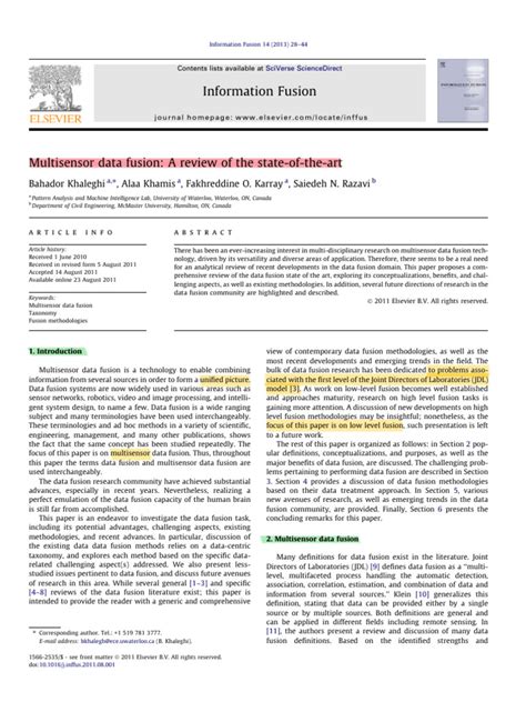 multisensor data fusion a review of the state of the art pdf data