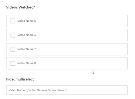 hide option values in a multi select question base esri community