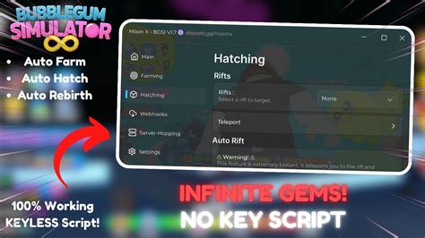 Bubble Gum Simulator Infinity Script No Key Moon X Hub Auto Farm