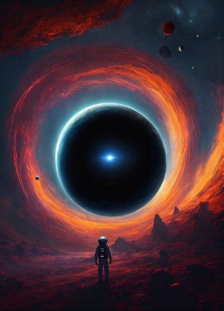 Premium Ai Image Digital Art Of Black Hole Containing Strange Object Astronaut