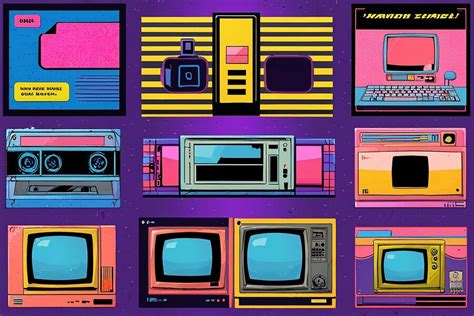 Social Media Post In Old School Nostalgic Design Retro 80s 90s