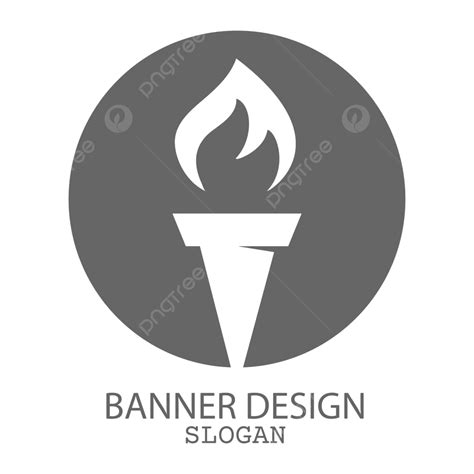 Template For A Torch Logo Emblem Or Sticker In Vector Format With White