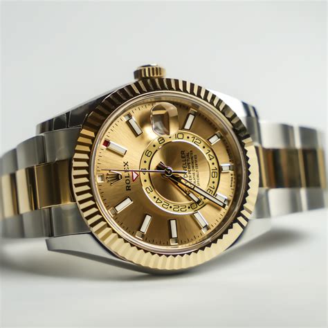 New Rolex Sky Dweller Yellow Gold Champagne Or £13k Rev Comps