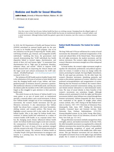 Medicine And Sex Health For Sexual Minorities Pdf Lesbian Homosexuality