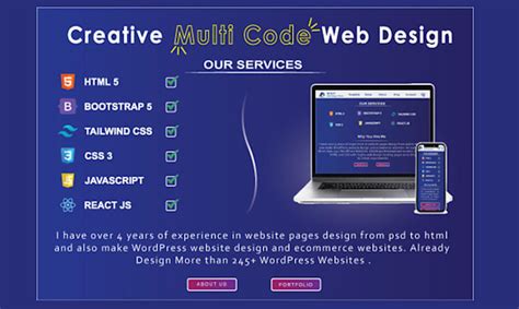 Do Front End Back End Web Design With Multi Code By Shahinwd Fiverr