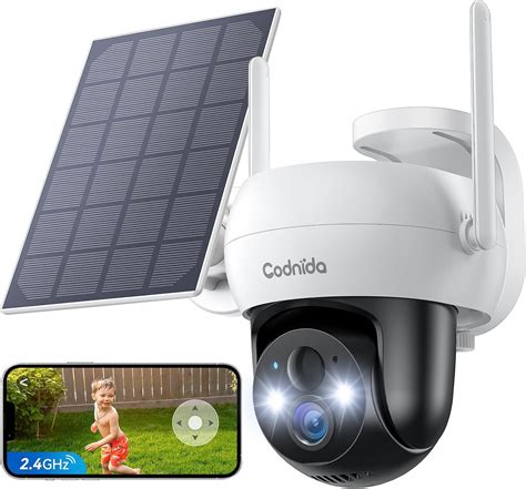 Codnida 2k Solar Security Camera Outdoor Wireless 360° Ptz Wifi Camera