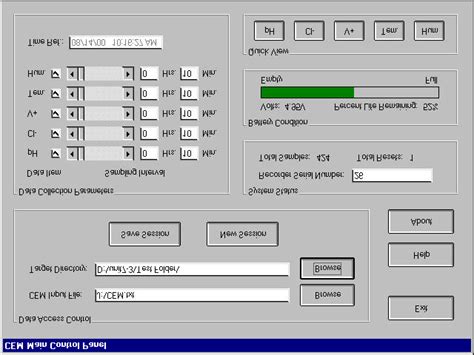 Main Control Panel With Input File And Data Collection Parameters Download Scientific
