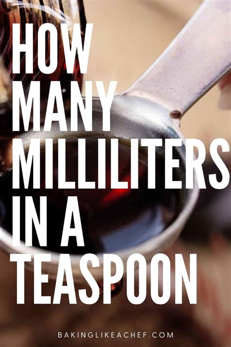 How Many Milliliters In A Teaspoon Baking Like A Chef