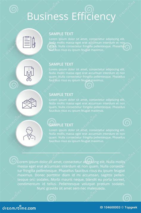 Business Efficiency Poster Vector Illustration Stock Vector Illustration Of Paper Letter