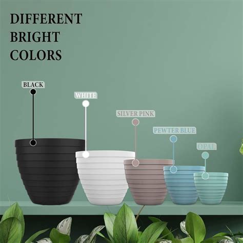 Lot De 2 Grands Pots De Fleurs 25 Cm En Plastique Pour Extérieur Pot