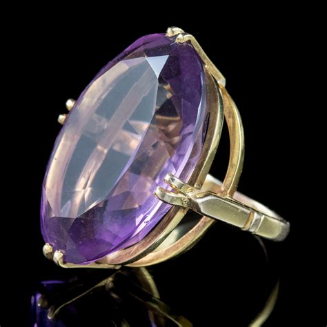 Vintage Amethyst Cocktail Ring 25ct Gold Cocktail Ring Laurelle