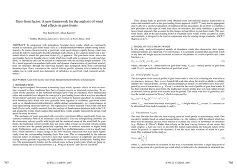 pdf gust front factor a new framework for the analysis of wind load