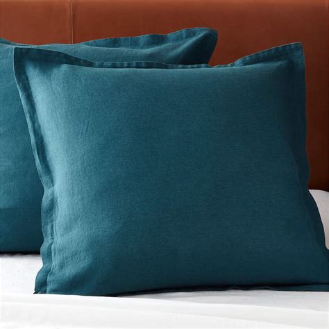 Linen Dark Teal Euro Shams Set Of 2 Cb2 Ksa