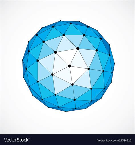 3d Digital Wireframe Spherical Object Made Using Vector Image