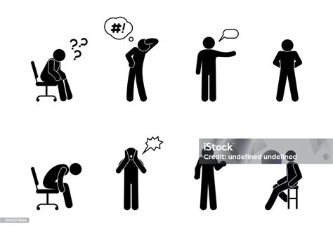 막대기 그림 남자 아이콘 사람들 세트 서있는 앉아있는 인간의 실루엣 포즈 와 몸짓 가지 식물 부위에 대한 스톡 벡터 아트 및 기타 이미지 Istock