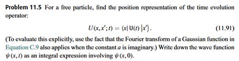 Solved Problem 11 5 For A Free Particle Find The Position Chegg Com