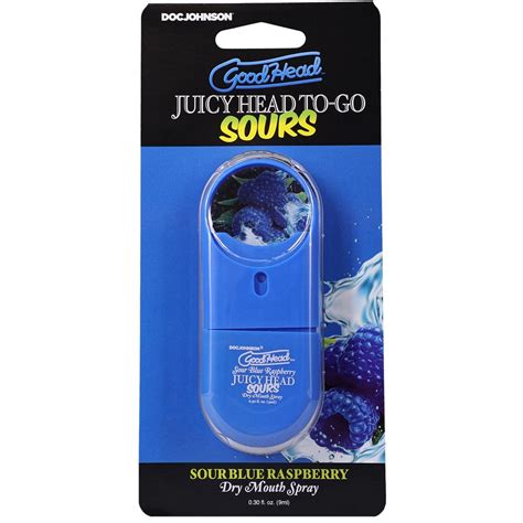 Goodhead Juicy Head Sours Dry Mouth Spray To Go Sour Blue Raspberry