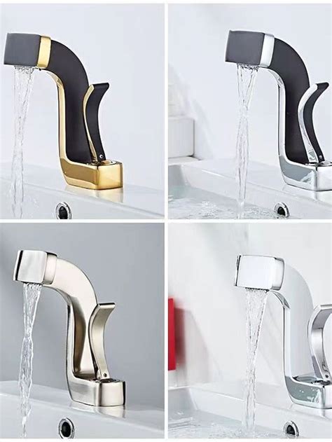 Waterfall Bathroom Sink Mixer Faucet Brass Basin Taps Single Handle O
