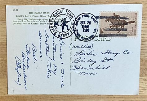 The Cable Cars Knotts Berry Farm Ghost Town Calif Postcard Posted